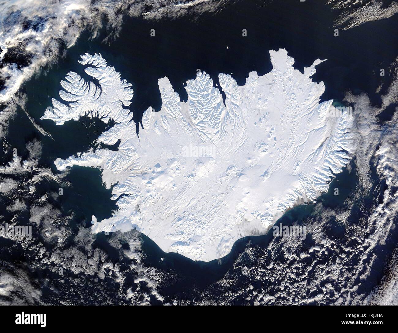 Satellite Image of Iceland Stock Photo - Alamy