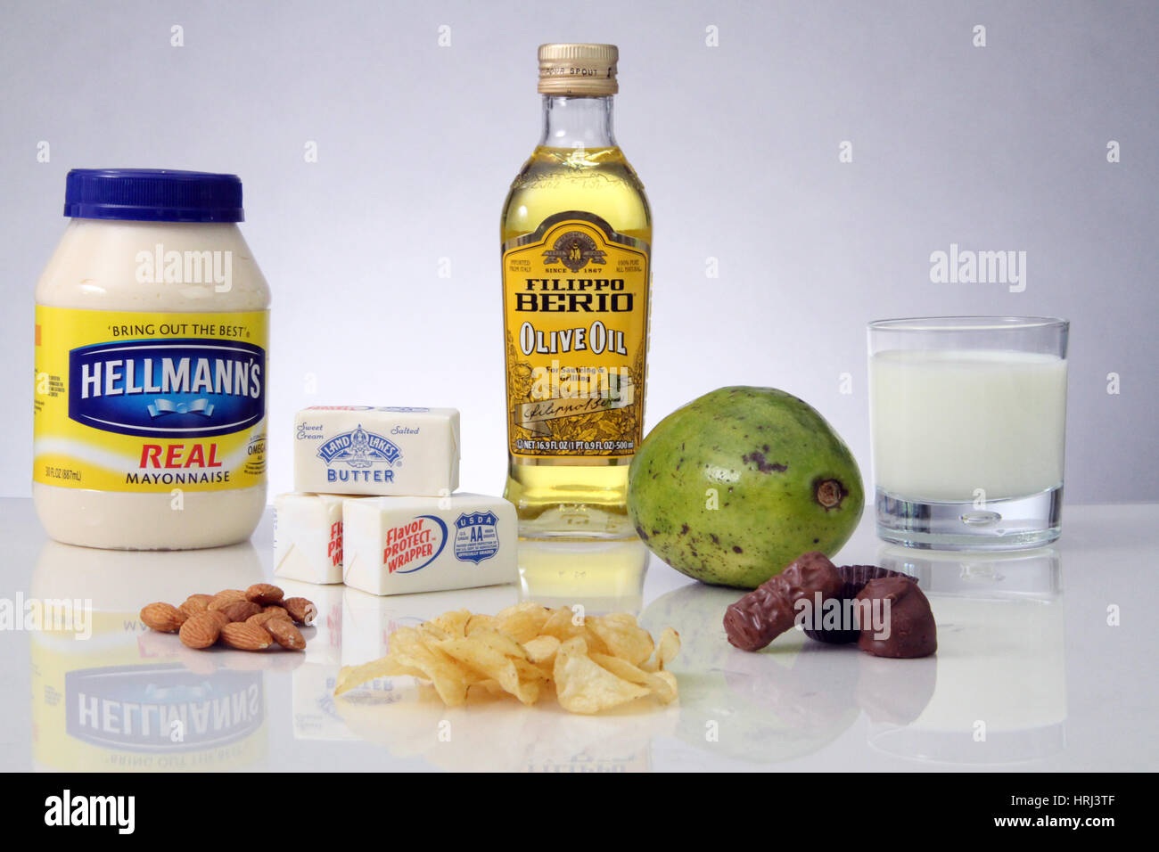 Edible Items with Oil in them Stock Photo - Alamy