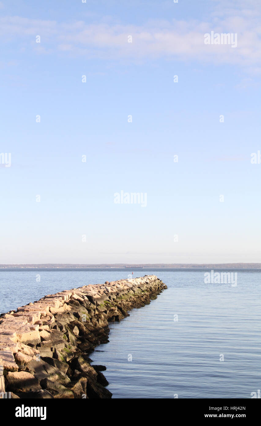 Jetty in Long Island Sound Stock Photo - Alamy