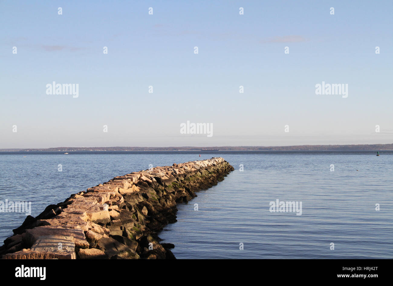Jetty in Long Island Sound Stock Photo - Alamy