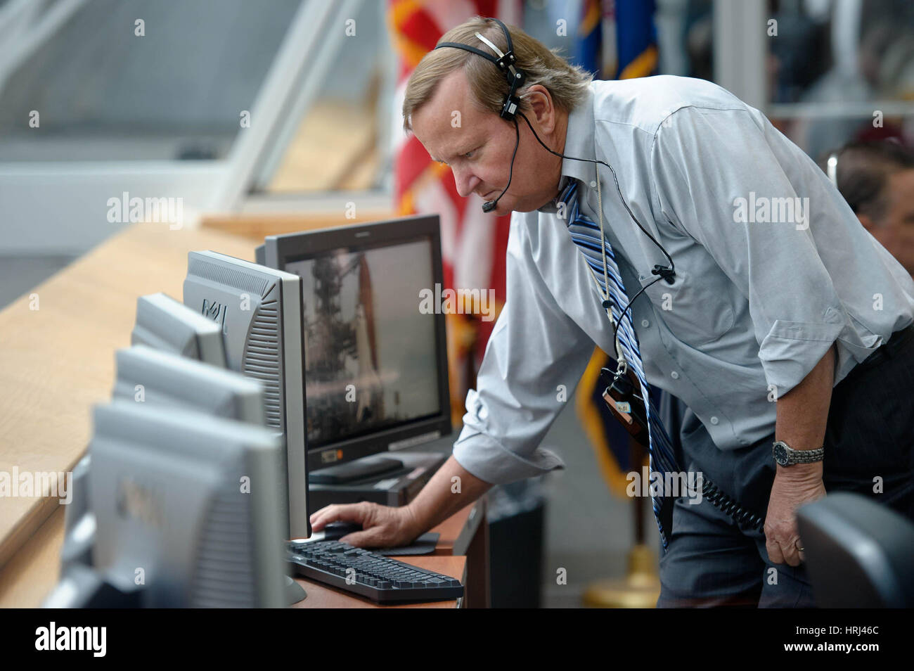 Monitoring the Launch Countdown Stock Photo - Alamy