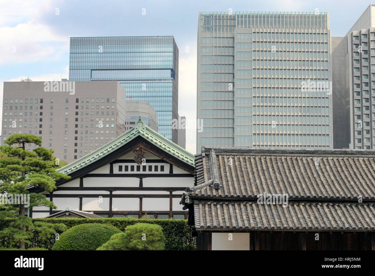 A view of an old guard house at the Imperial Palace in Tokyo, Japan ...