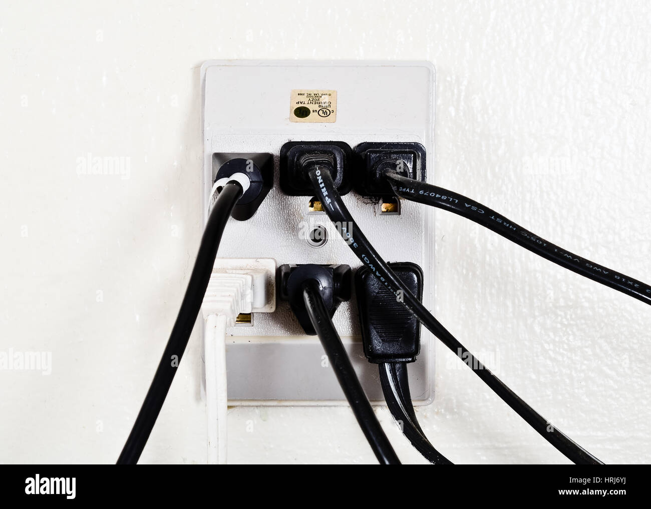 Electrical Wall Outlet Overloaded Plugs High Resolution Stock ...