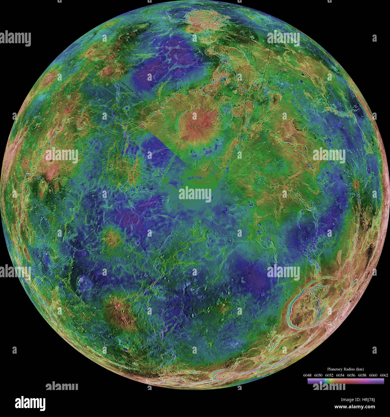 Venus, Hemispheric View, Centered at South Pole Stock Photo - Alamy