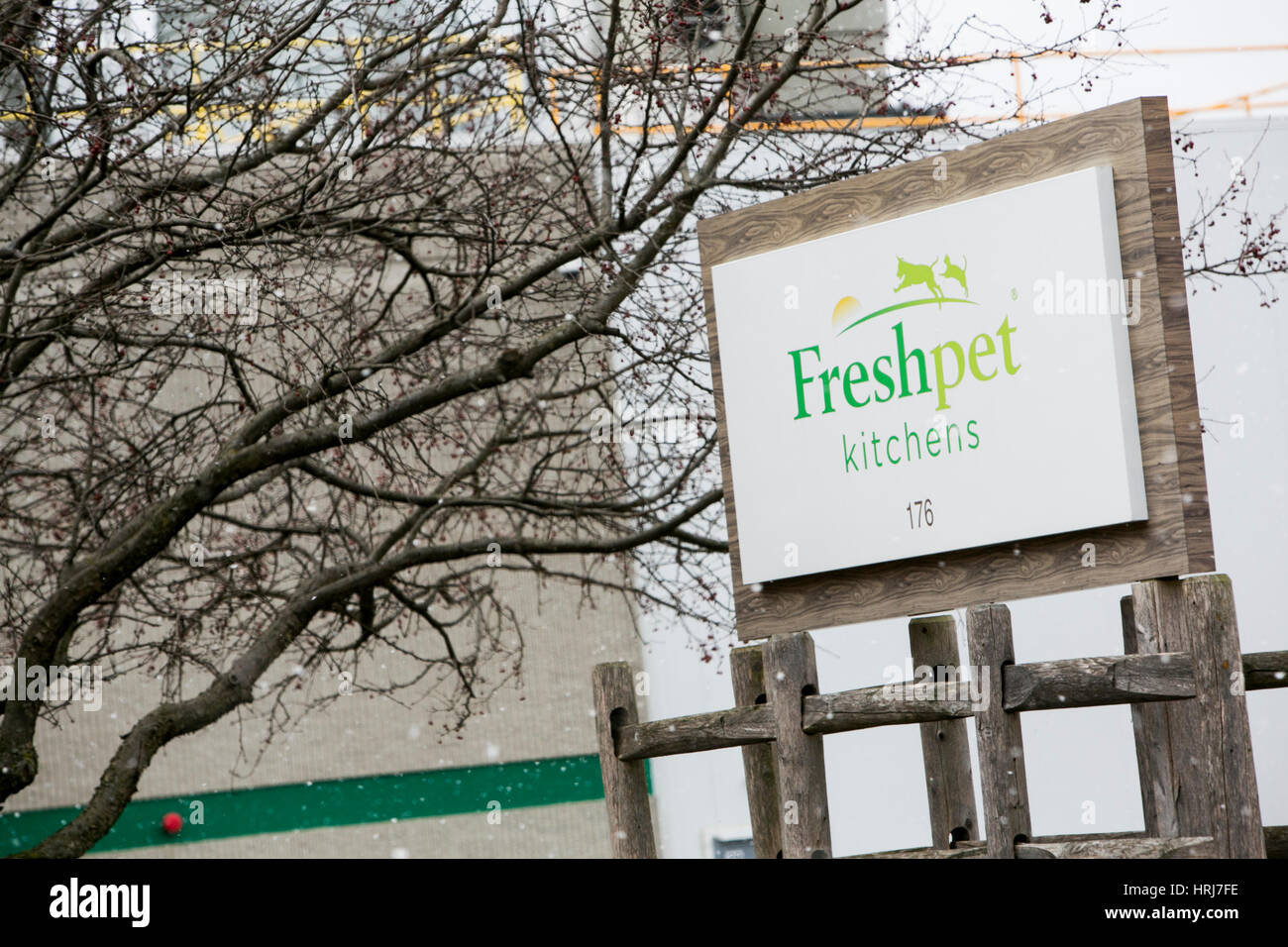 A logo sign outside of a facility occupied by Freshpet in Bethlehem ...