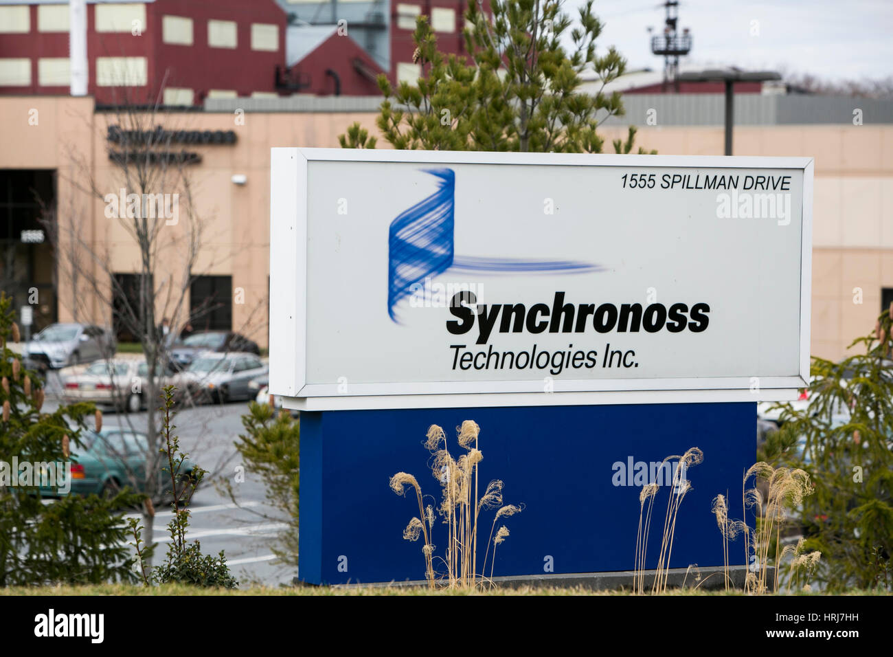 A logo sign outside of a facility occupied by Synchronoss Technologies, Inc., in Bethlehem ...