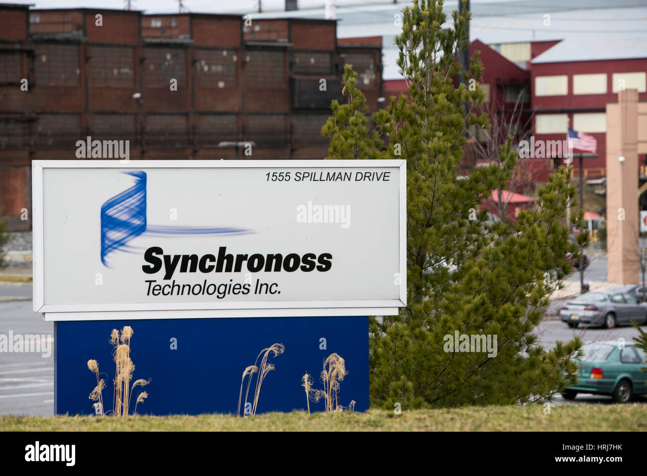 A logo sign outside of a facility occupied by Synchronoss Technologies, Inc., in Bethlehem ...