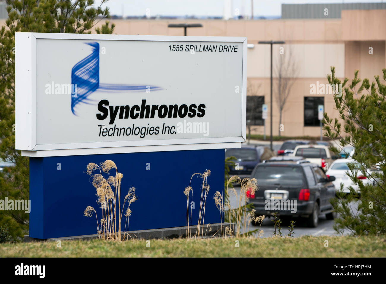 A logo sign outside of a facility occupied by Synchronoss Technologies, Inc., in Bethlehem ...