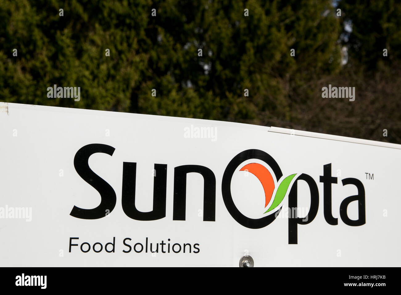 A logo sign outside of a facility occupied by SunOpta, Inc., in ...
