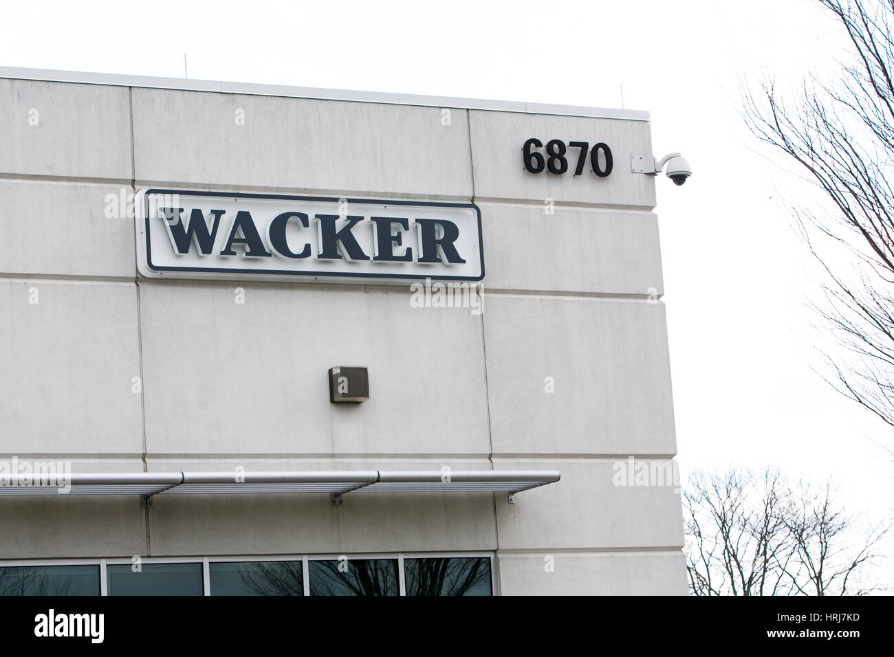 A logo sign outside of a facility occupied by Wacker Chemie in ...