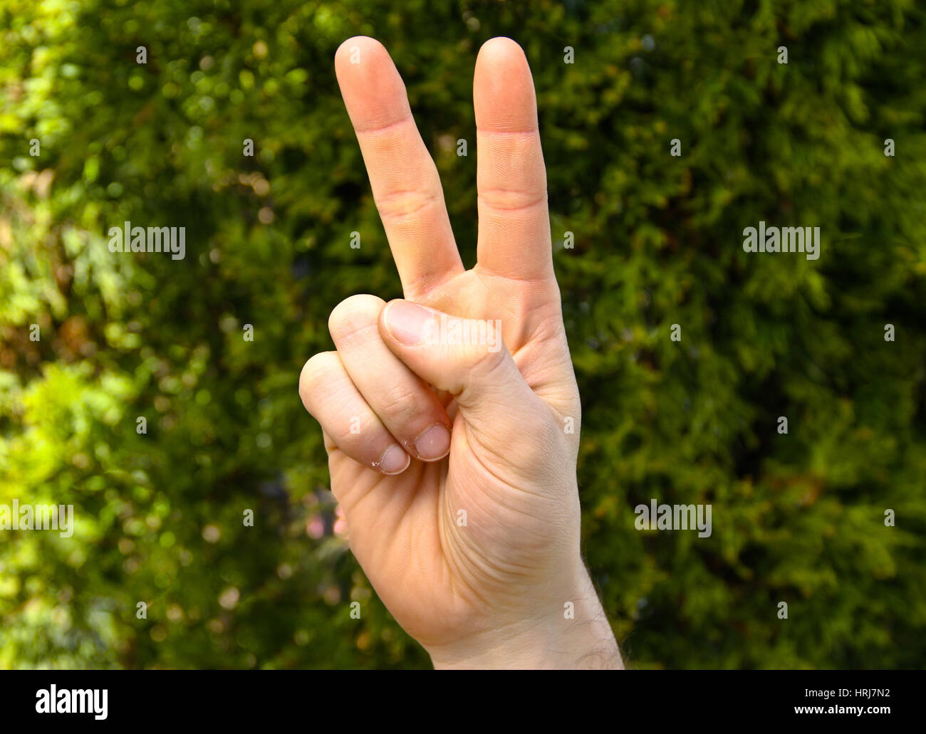 Two Fingers V Sign High Resolution Stock Photography and Images - Alamy