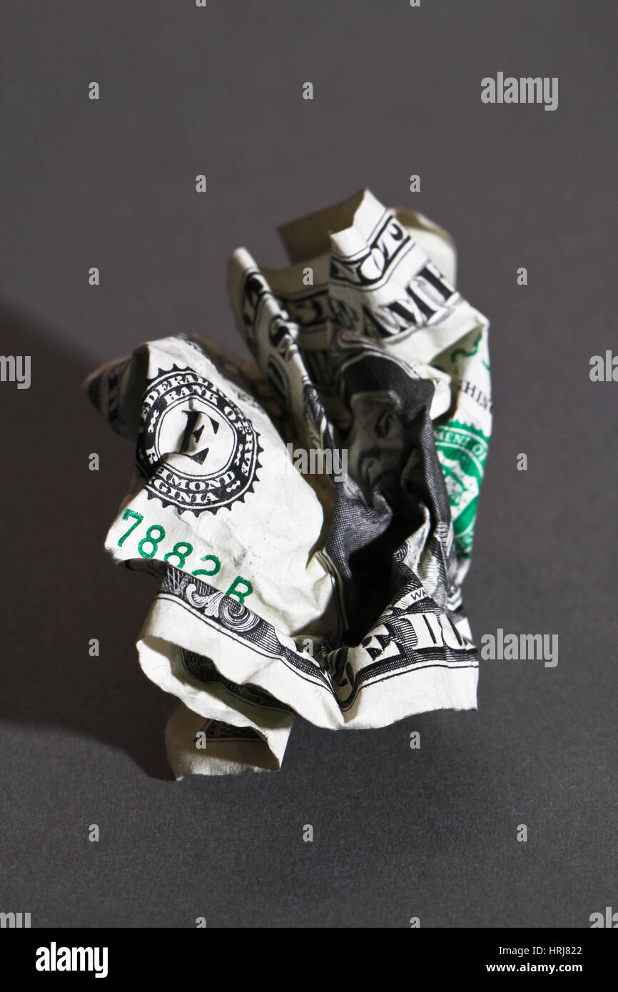 Crumple wrinkled dollar hi-res stock photography and images - Alamy