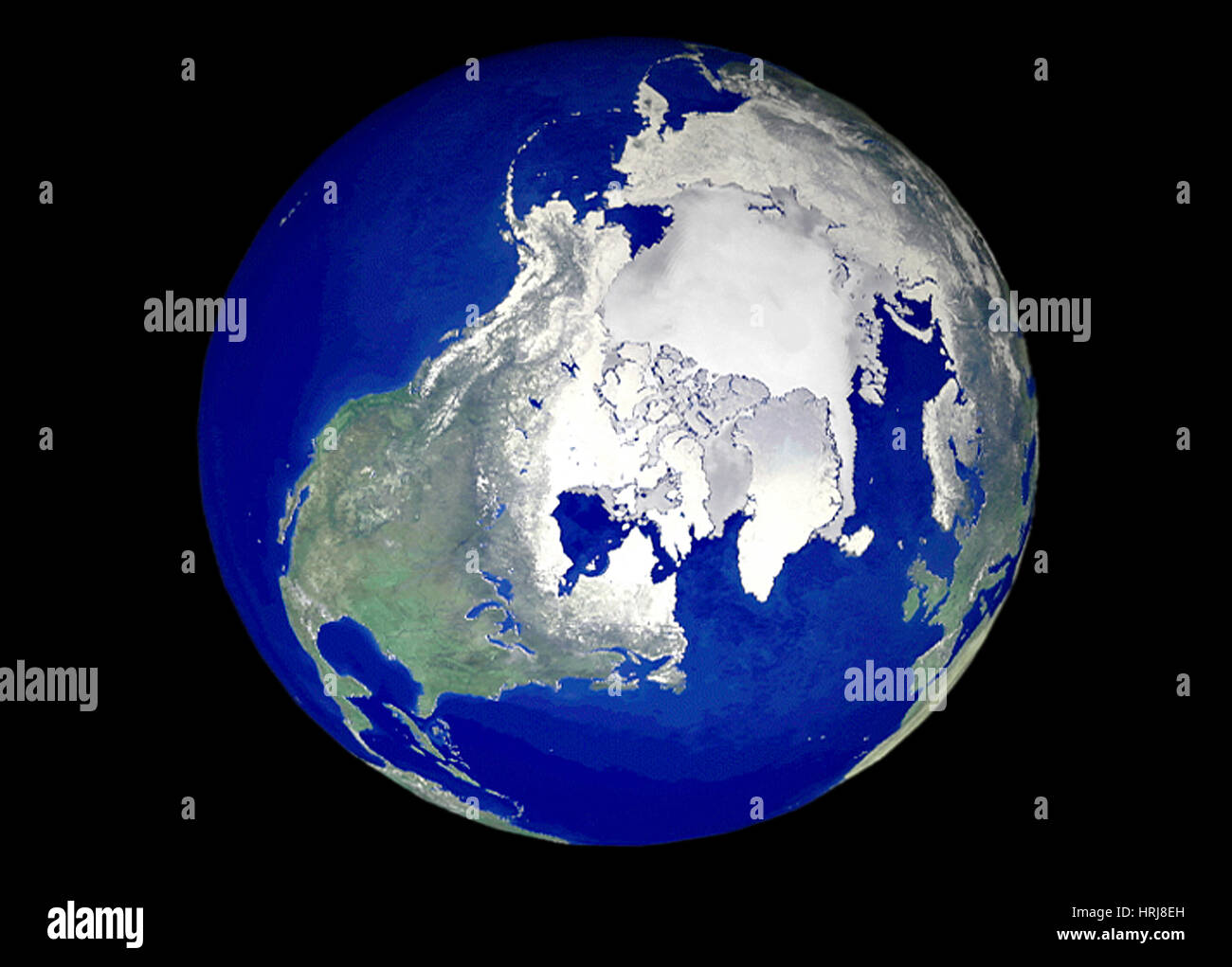 Earth globe north pole view hi-res stock photography and images - Alamy