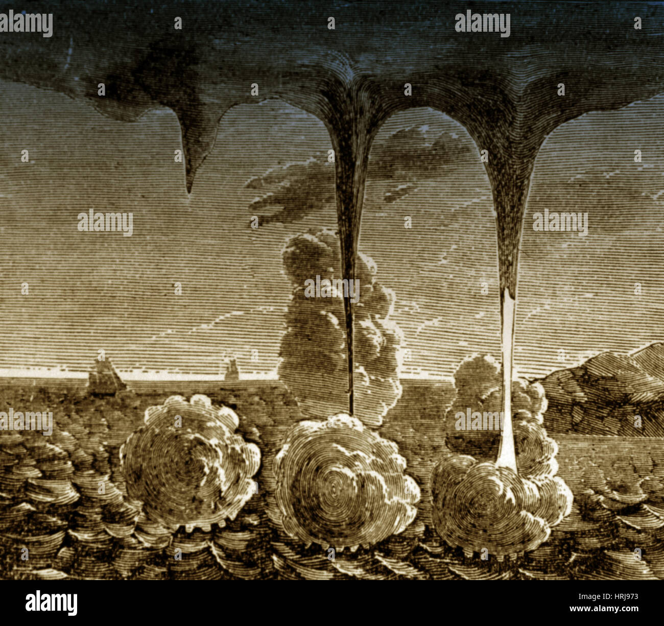 Stages of a Waterspout, 1880 Stock Photo - Alamy