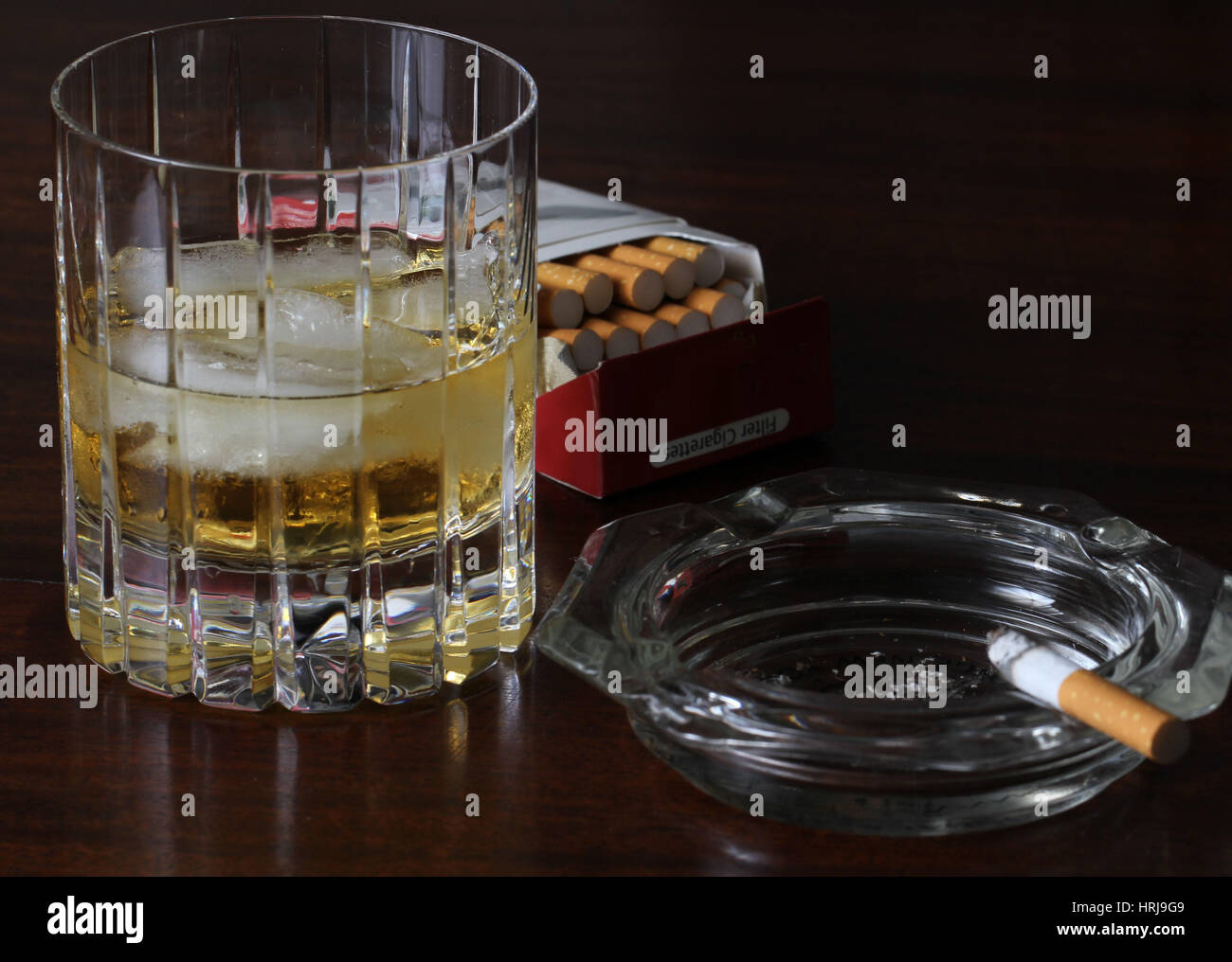 Alcohol and Cigarettes Stock Photo - Alamy