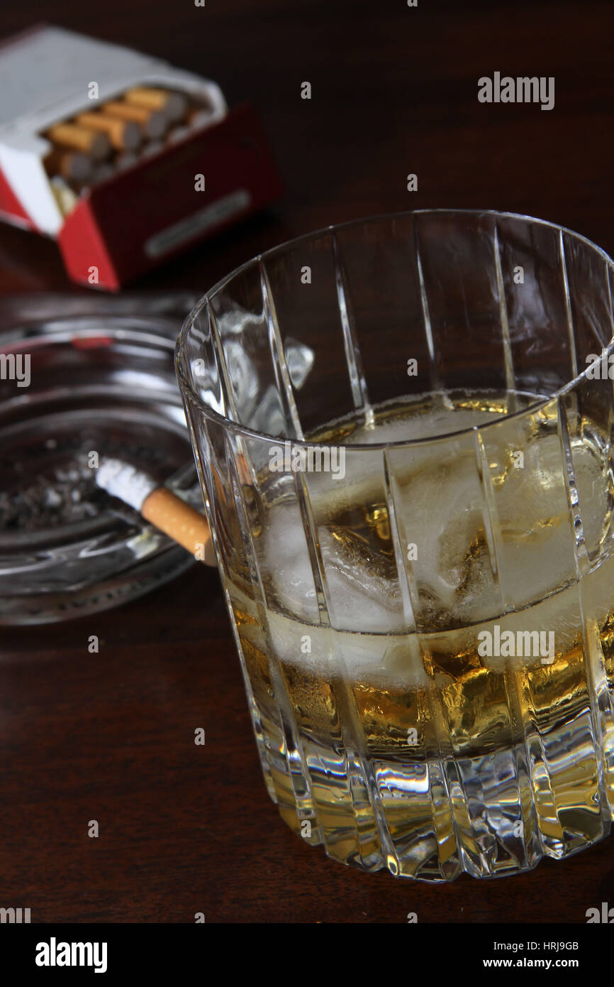 Alcohol and Cigarettes Stock Photo - Alamy