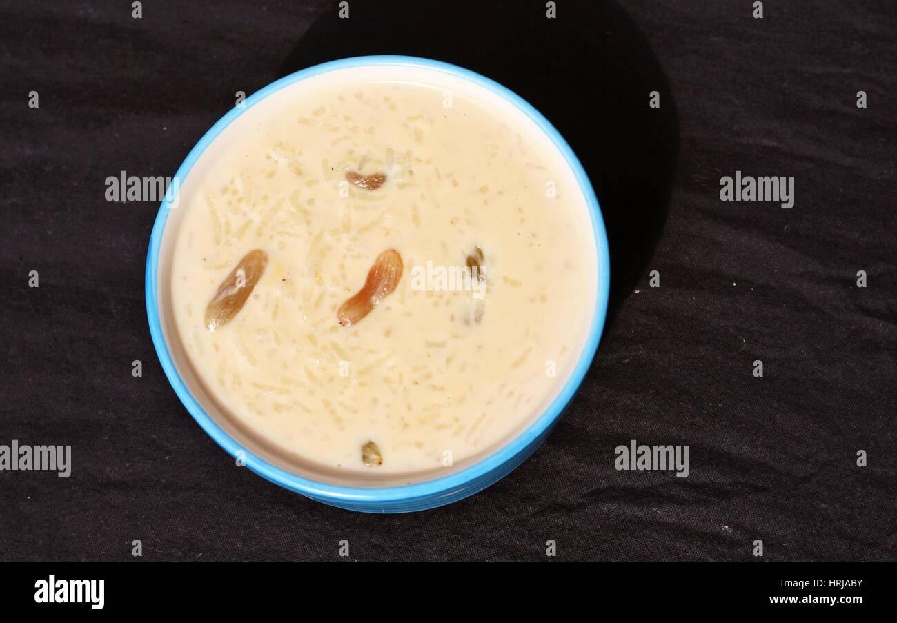 Popular Indian homemade sweet Kheer, made with rice and milk Stock ...