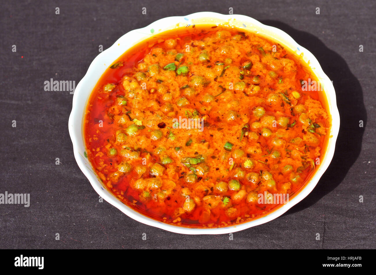 Indian style muttar masala Sabji (spicy green pea vegetable Stock Photo ...