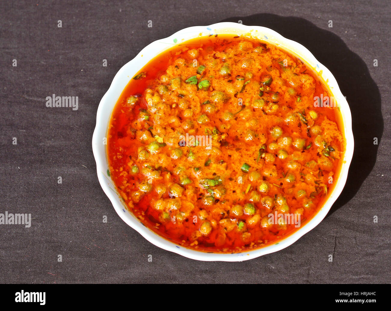 Indian style muttar masala Sabji (spicy green pea vegetable Stock Photo ...