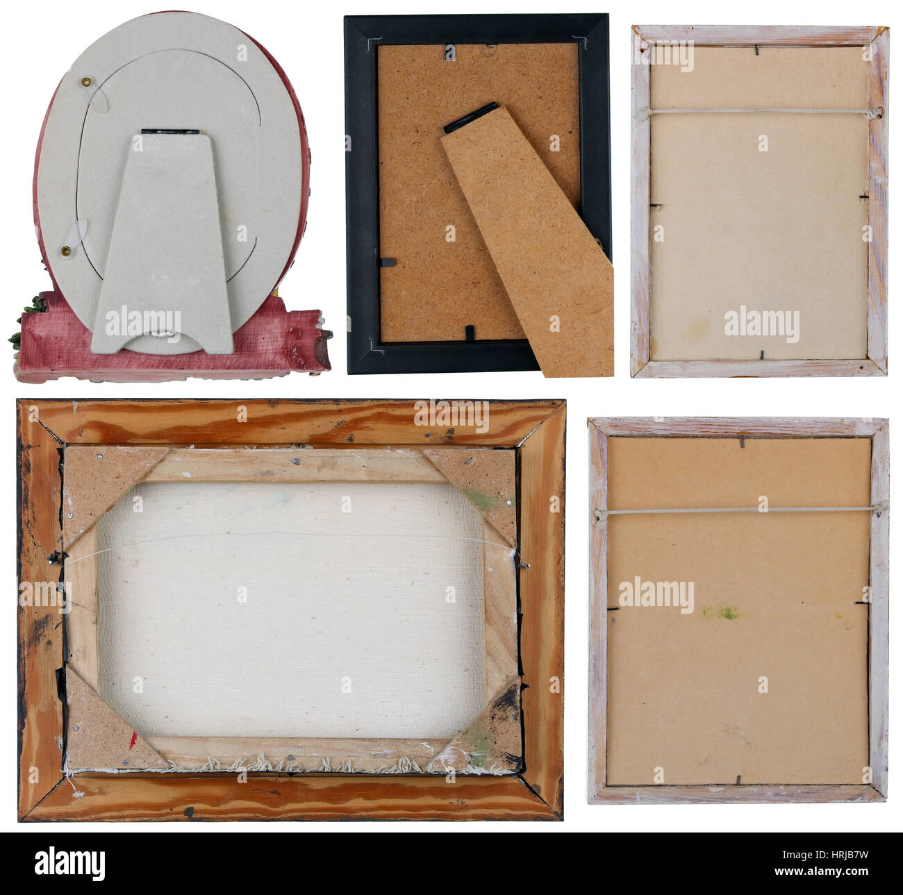 Isolated back sides of old retro photo frames set Stock Photo - Alamy
