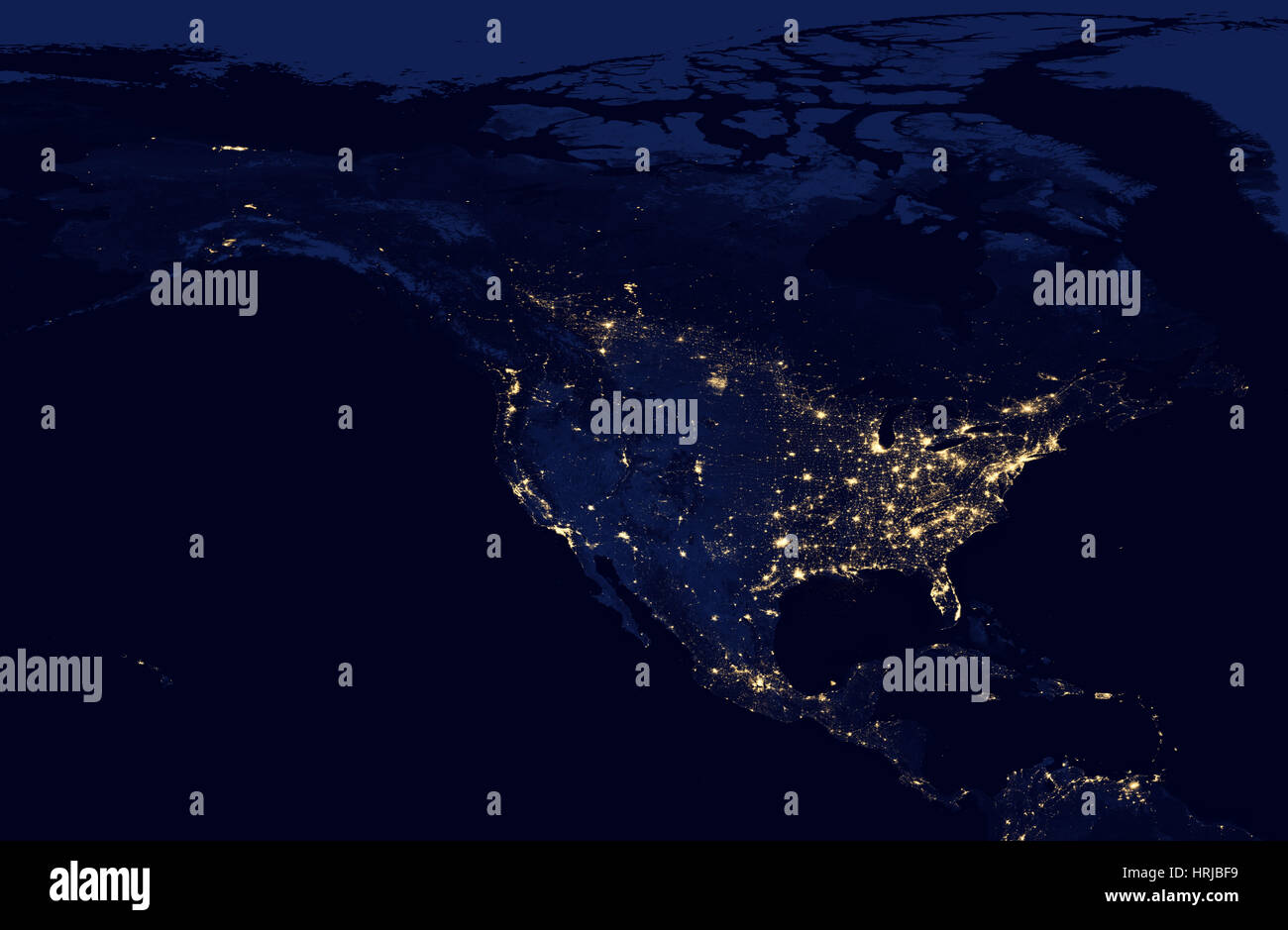 Map Of America At Night