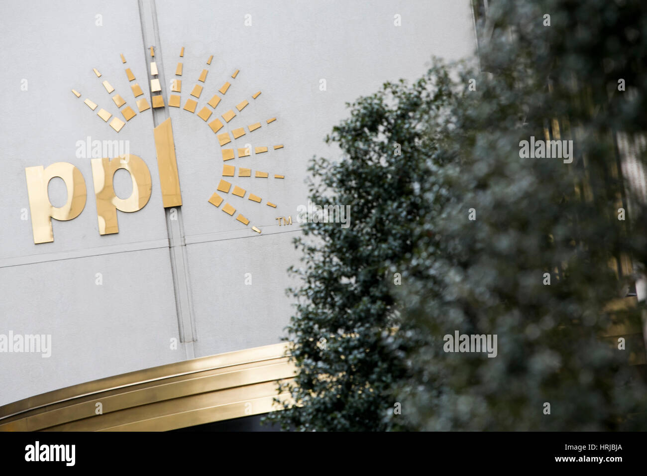 A logo sign outside of the headquarters of the PPL Corporation in ...