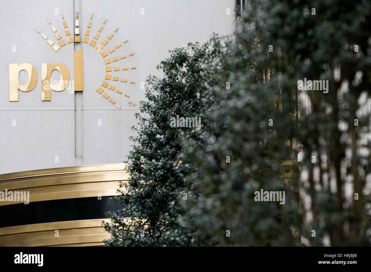 A logo sign outside of the headquarters of the PPL Corporation in ...