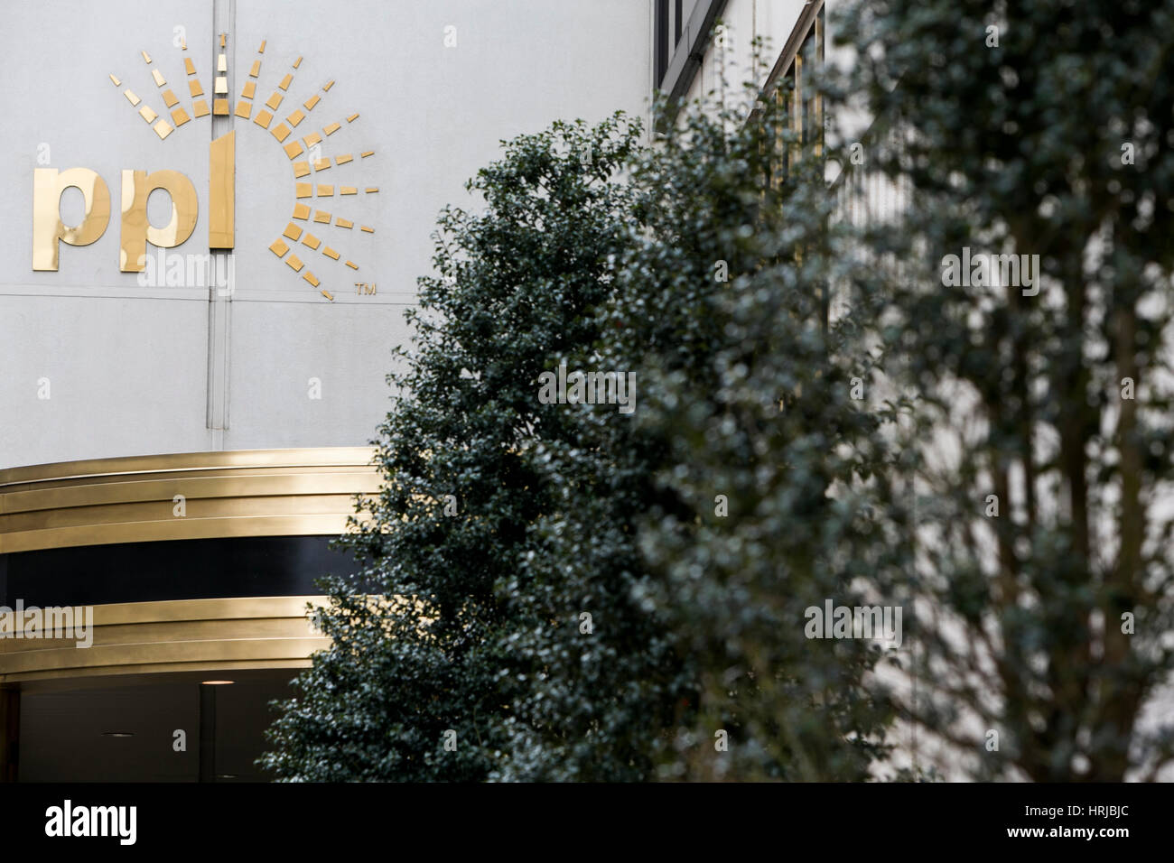 A logo sign outside of the headquarters of the PPL Corporation in ...