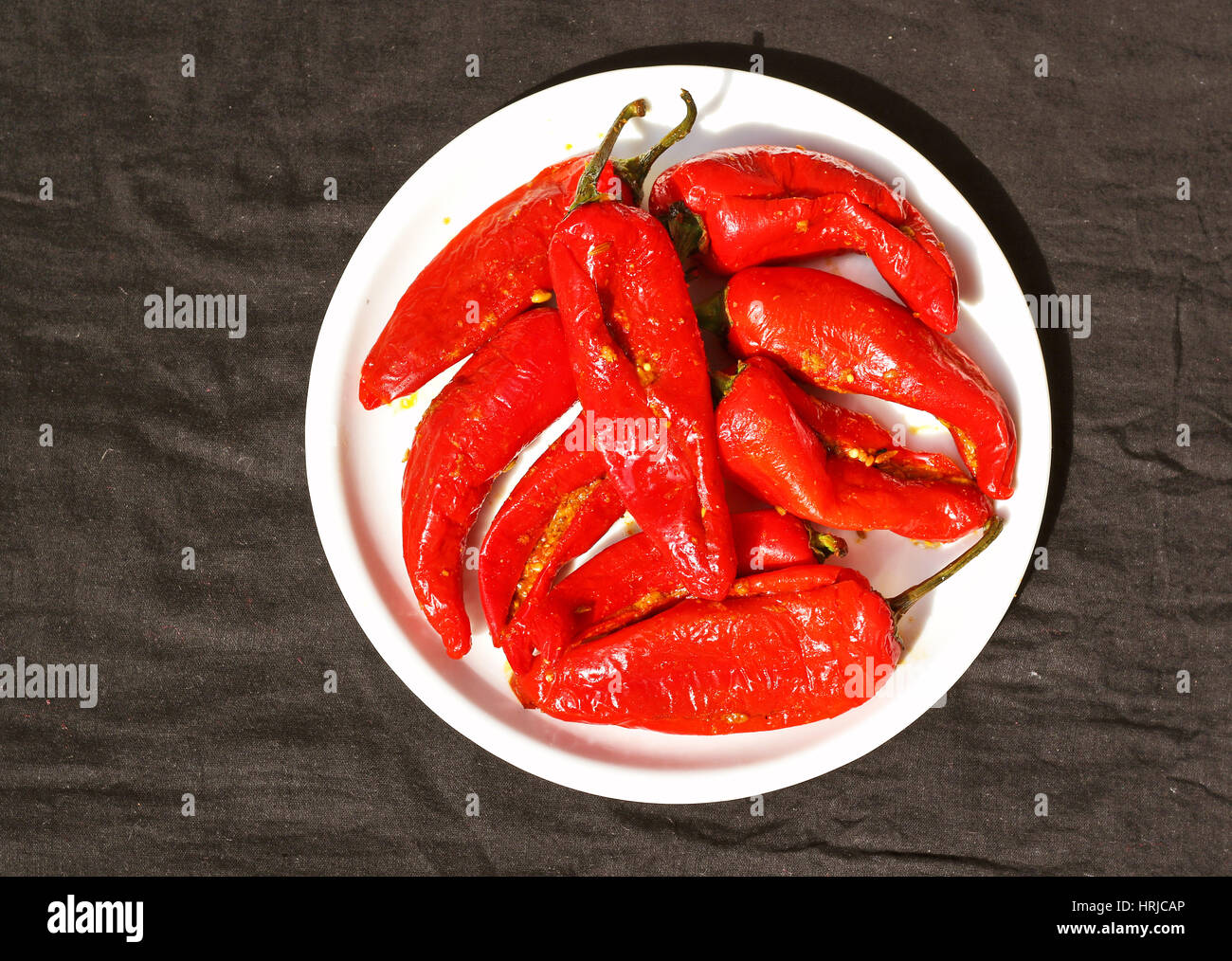 Indian style homemade spicy red chili preserved pickle Stock Photo - Alamy