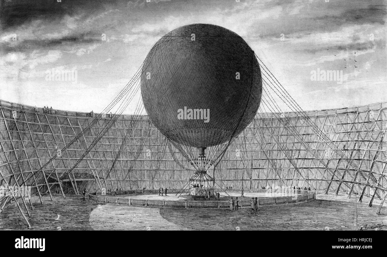 Giffard's Captive Balloon, 19th Century Stock Photo - Alamy
