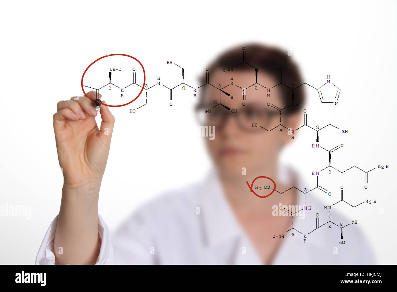 Researcher & Formula for Insulin Stock Photo - Alamy