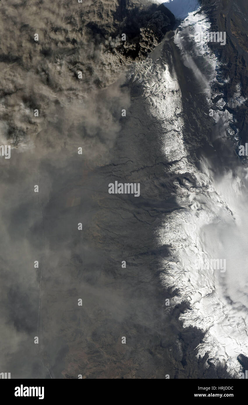EyjafjallajÌ¦kull Volcano, ALI Image, 2010 Stock Photo - Alamy