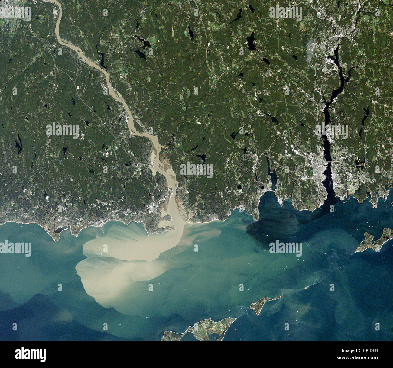 Connecticut River Sediment, Landsat, 2011 Stock Photo - Alamy