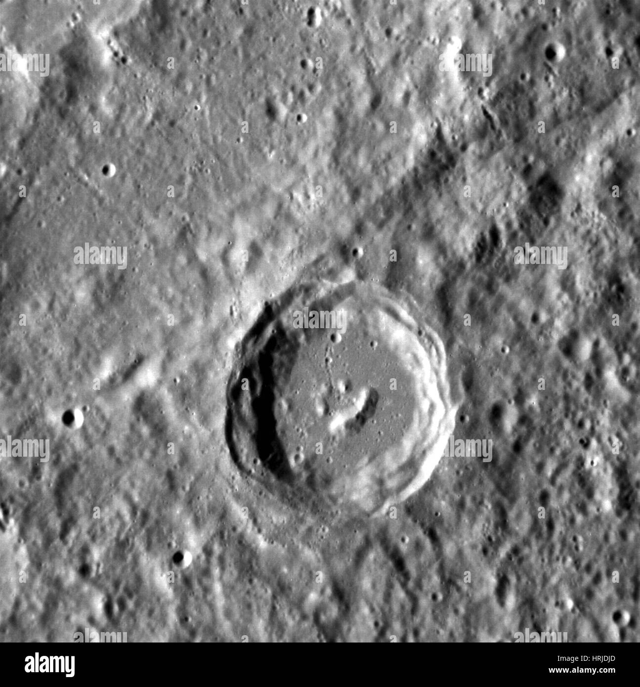 Mercury, Happy Little Crater Stock Photo - Alamy