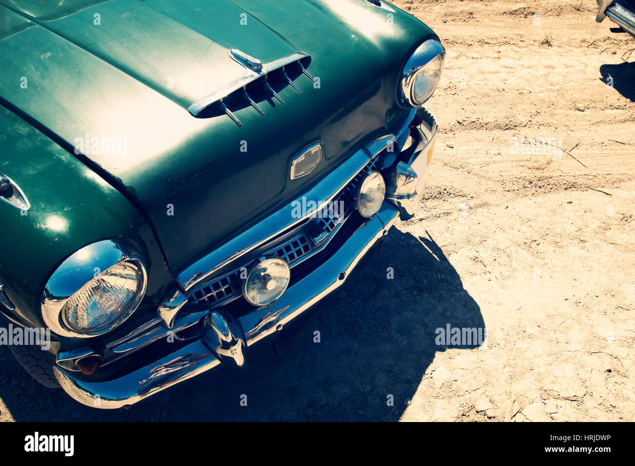 Top view of fragment of a classic vintage car. Outdoor Stock Photo - Alamy