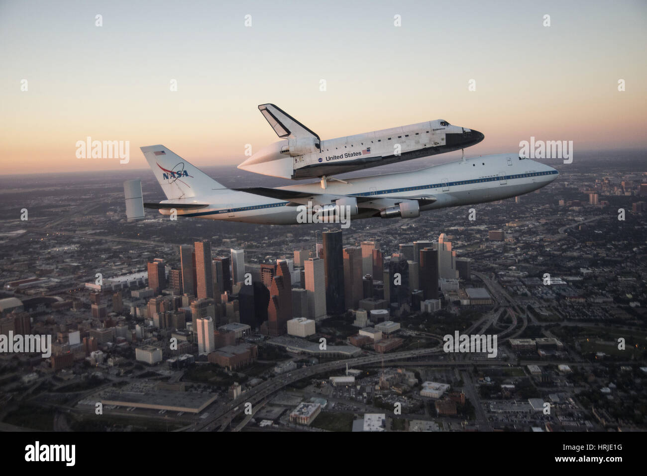 Shuttle Carrier Aircraft over Houston Stock Photo - Alamy