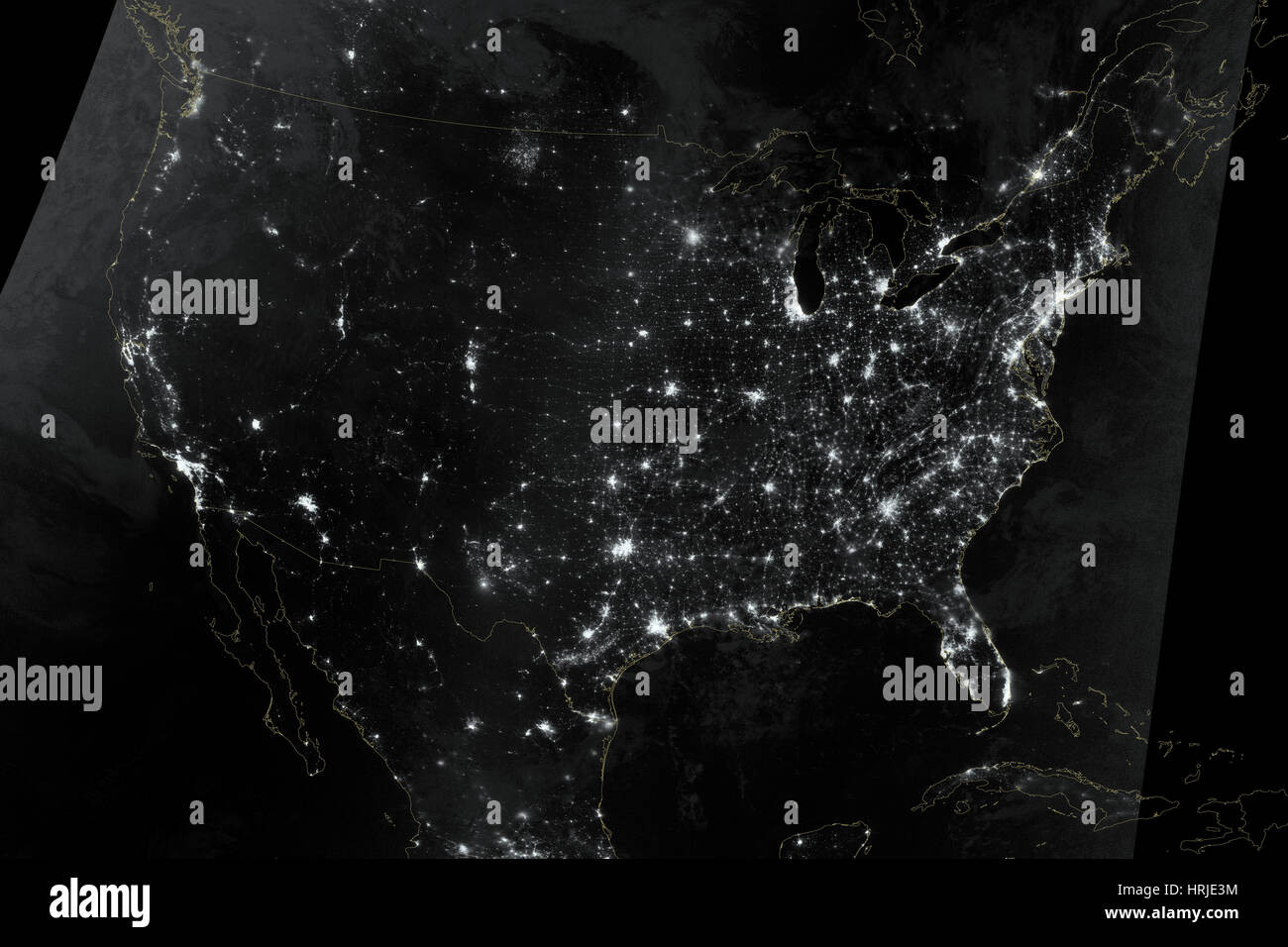 United States at Night Stock Photo - Alamy
