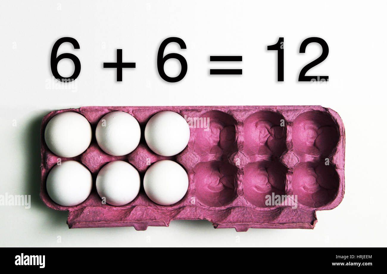 6 More Eggs Equals a Dozen Stock Photo - Alamy