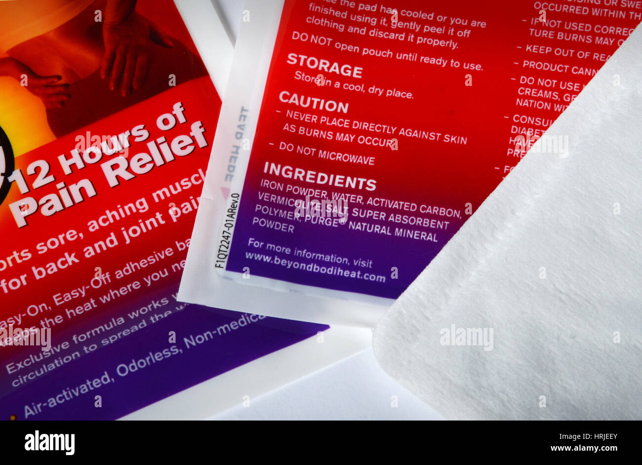 Heat Pack Labeling Stock Photo - Alamy