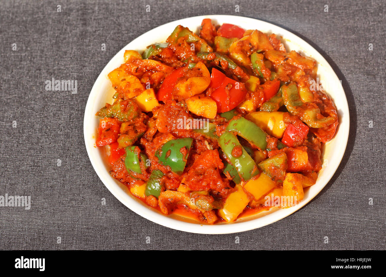 Indian style tricolour shimla mirch ki Sabzi (spicy capsicum vegetable ...