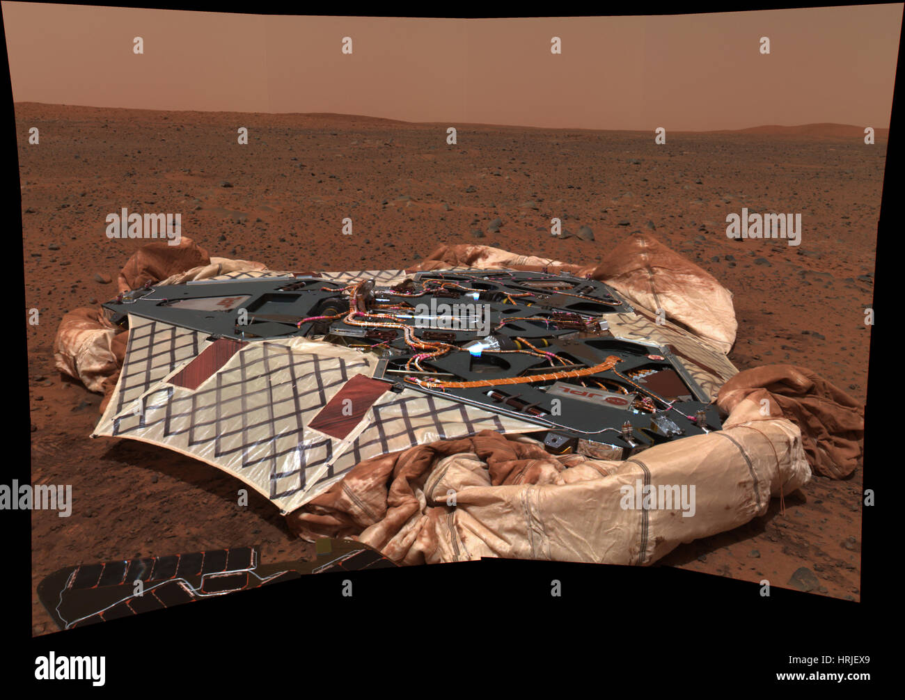 Spirit Rover's Lander On Mars Stock Photo - Alamy