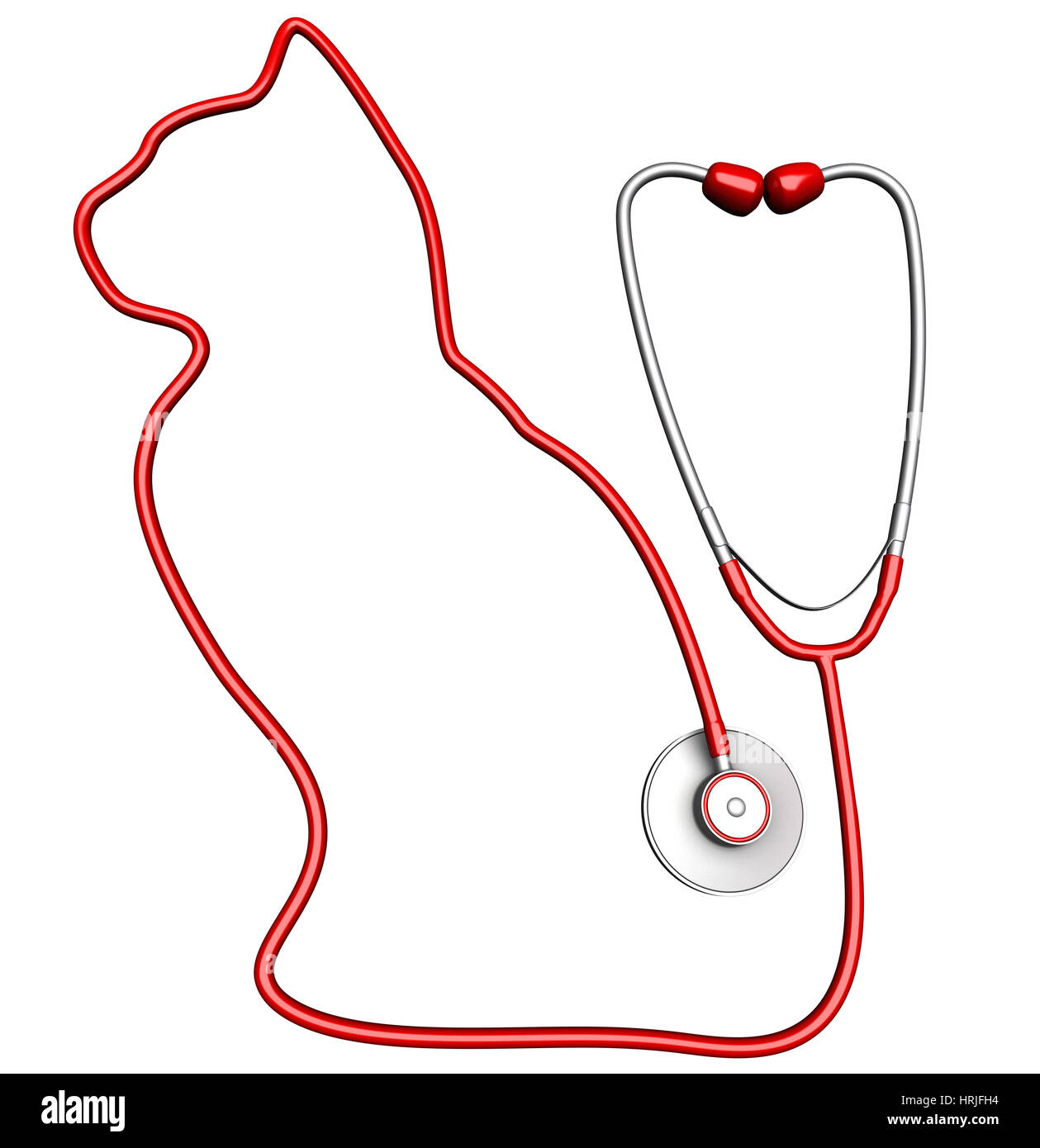 Cat-shaped stethoscope. Pet health care concept Stock Photo - Alamy