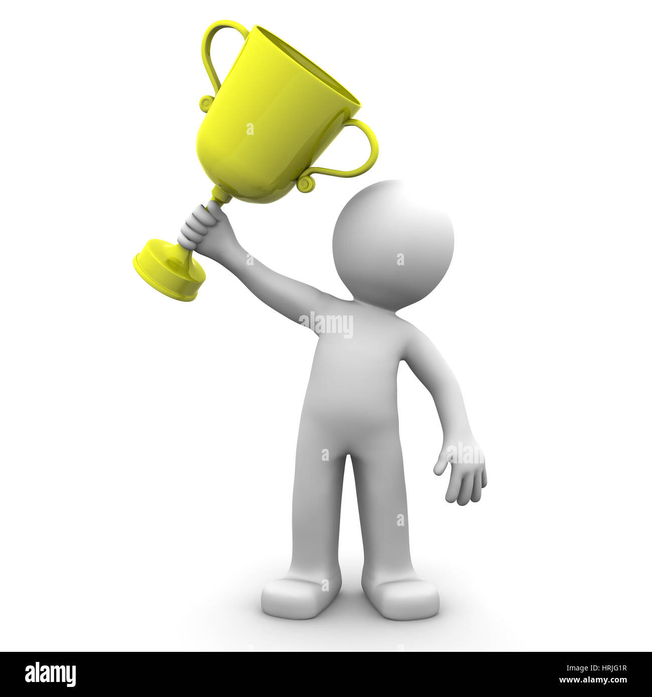 Businessman winner trophy on white hi-res stock photography and images ...