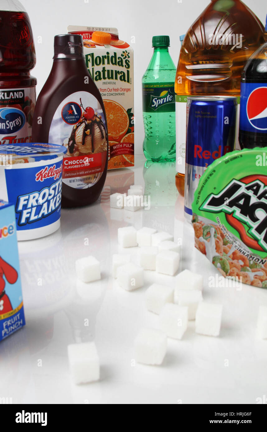 Sugary Drinks and Foods Stock Photo - Alamy