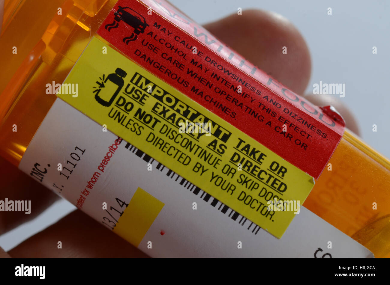 Medication Warning Label Stock Photo - Alamy