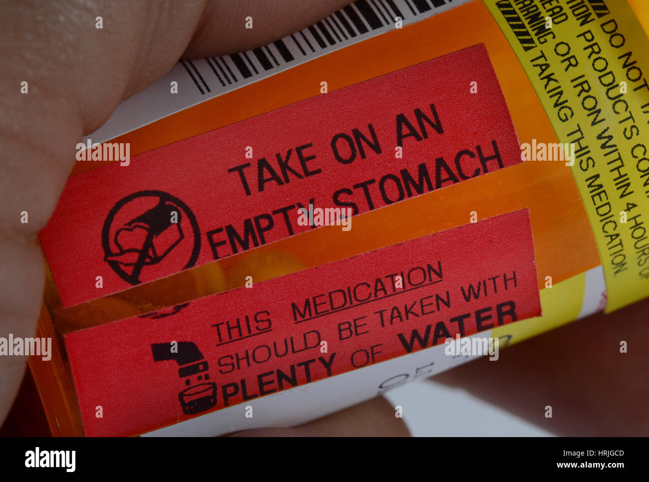 Medication Warning Label Stock Photo - Alamy
