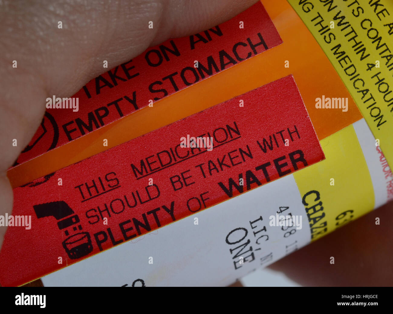 Medication Warning Label Stock Photo - Alamy