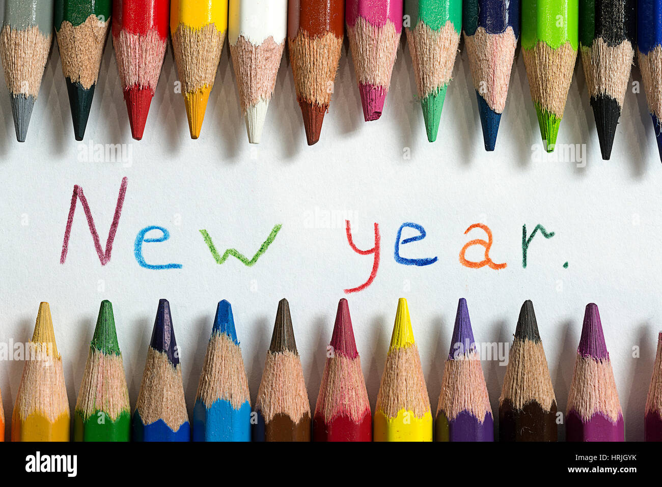 Colored pencils for drawing on paper Stock Photo - Alamy