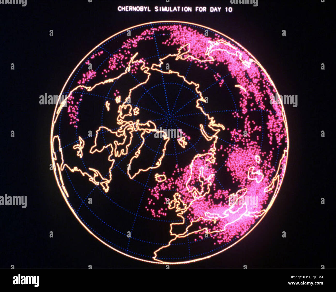 Chernobyl Radioactivity, ARAC Simulation, 1986 Stock Photo - Alamy
