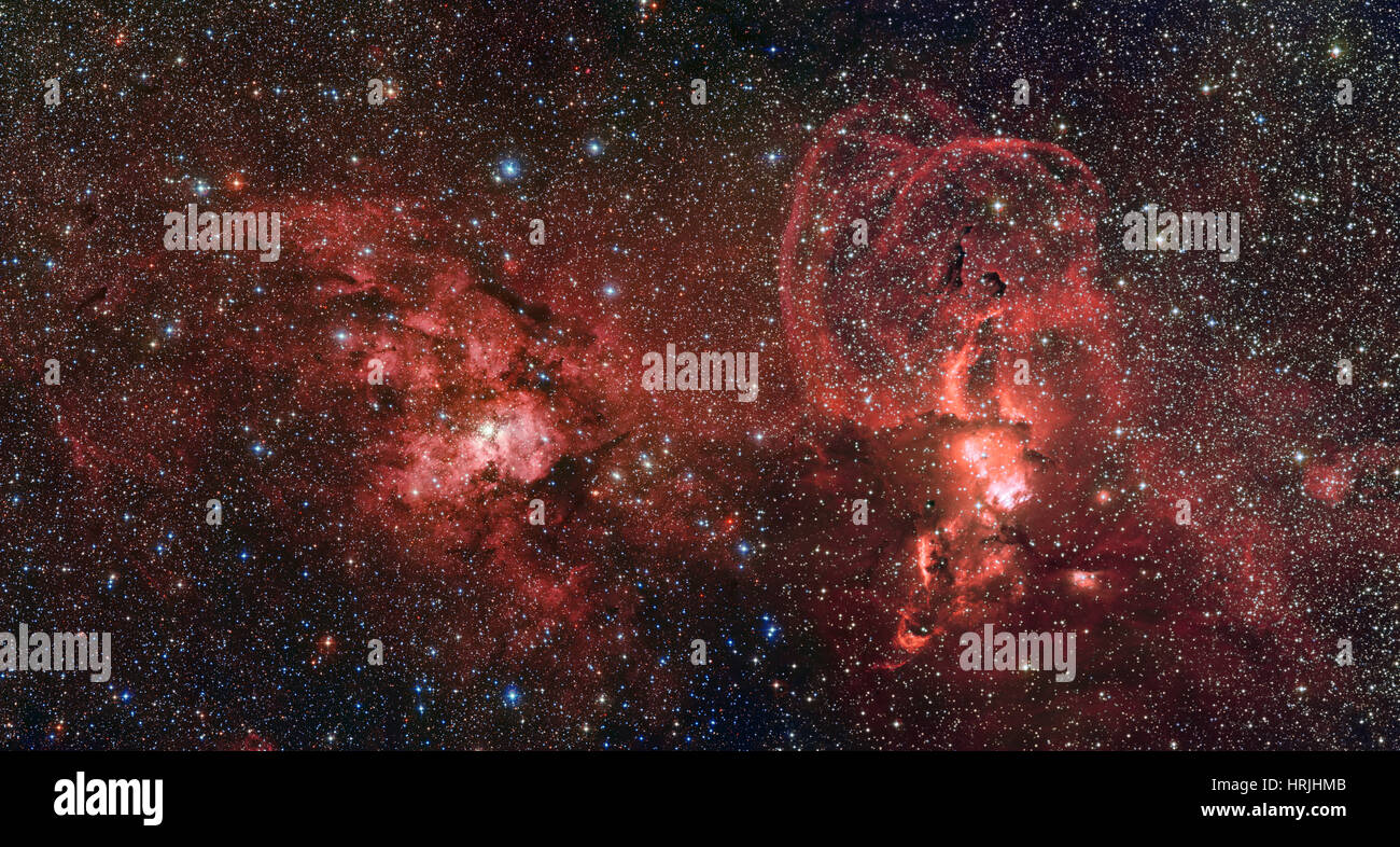 NGC 3603, Star Cluster and NGC 3576, Gas Clouds Stock Photo - Alamy